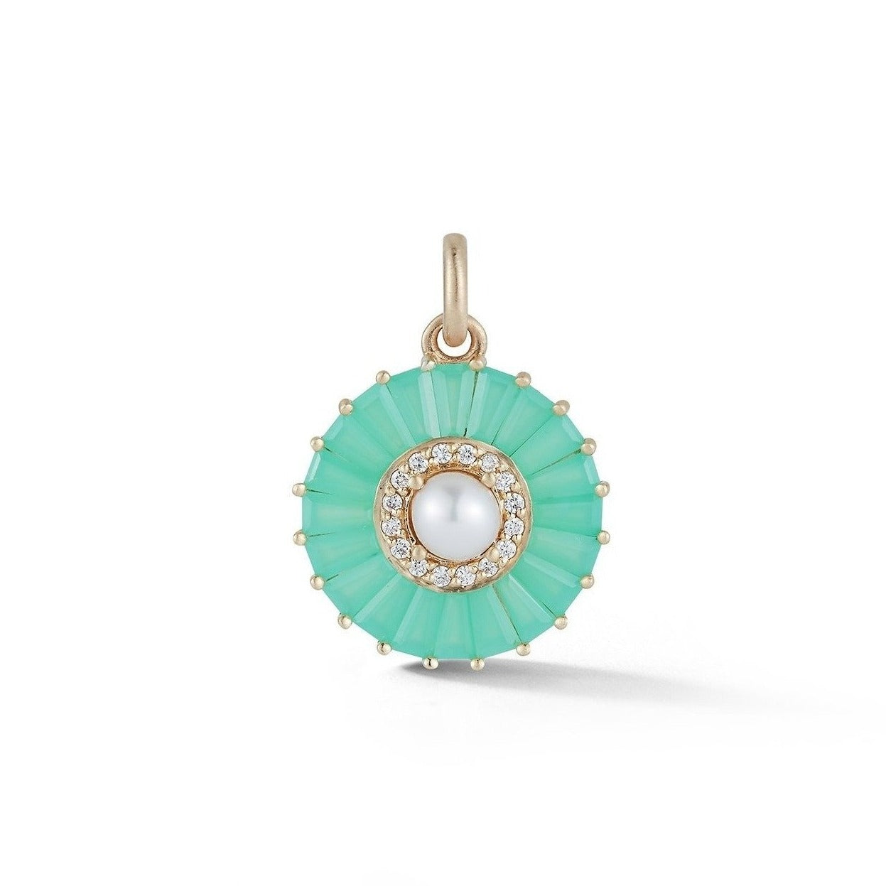 14K Gold Chrysoprase Diamond & Pearl Emily Charm – storrow