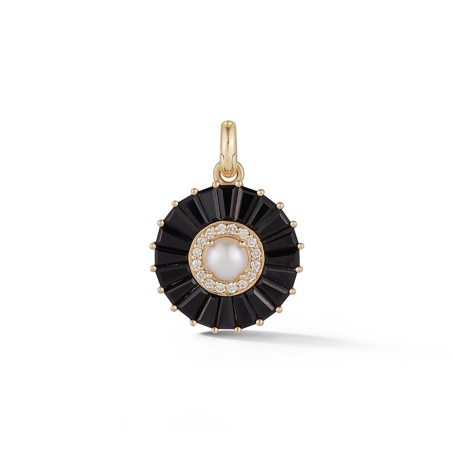 14K Gold Onyx Diamond & Pearl Emily Charm – storrow